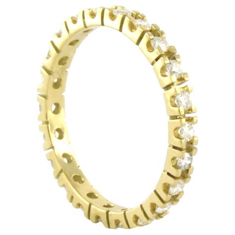 18k Yellow Gold Pave Band Ring With 057 Total Carat Natural Diamonds