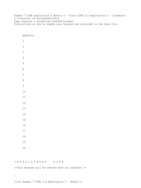 Examen 7 Ccna Exploration 2 Modulo 2 Cisco Ccna 4 0 Exploration 2