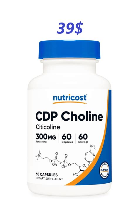 Cdp Choline 300mg 60 Nutricost Citicoline
