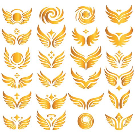 Golden Wings Vector Art Icons And Graphics For Free Download