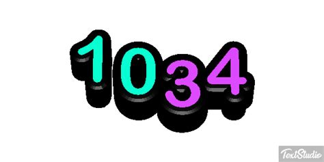 1034 Number Animated  Logo Designs