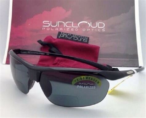 Suncloud Zephyr Polarized Bi Focal Reader Sunglasses Black Frame Grey