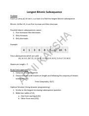 Longest Bitonic Subsequence Watermark Pdf Longest Bitonic Subsequence Problem Given An Array A