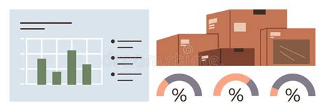 Logistics And Supply Chain Management With Bar Graphs Boxes And