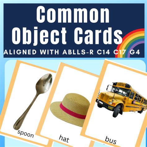 Common Object Picture Cards For Aba Autism Ablls R C14 C17 And G4 With
