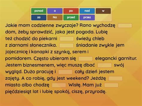 Biernik Przyimki Uzupełnij Zdanie