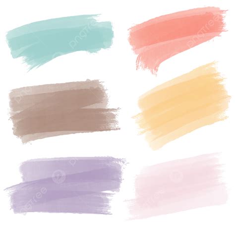 다채로운 수채화 브러쉬 스트로크 세트 브러시 뇌졸중 수집 Png 일러스트 및 Psd 이미지 무료 다운로드 Pngtree