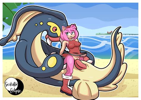 Rule 34 1boy 1girls Amy Rose Artist Signature Beach Biting Lip Biting