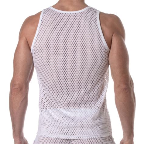 Tof Paris See Through Mesh Tank Top White Inderwear