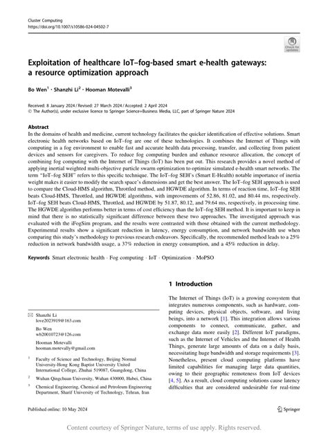 Exploitation Of Healthcare Iotfog Based Smart E Health Gateways A