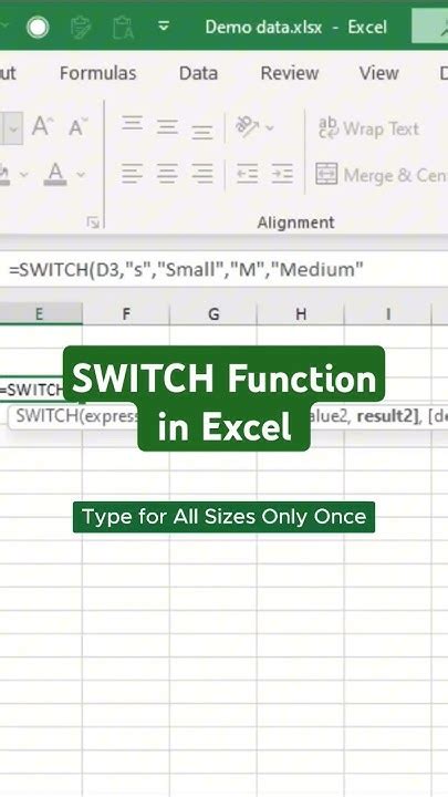 How To Use Switch Function In Excel Shorts Exceltips Excelformula