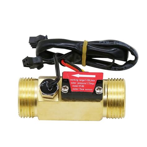 YF B6 Water Flow Sensor With Temperature Sensor Brass G3 4 YF B6TEMP