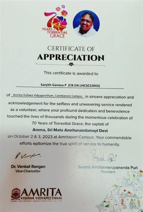 sanjith ganesa pandiyan on linkedin amritavishwavidyapeetham
