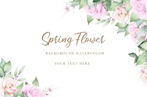 배경 녹색 잎 수채화 프리미엄 벡터