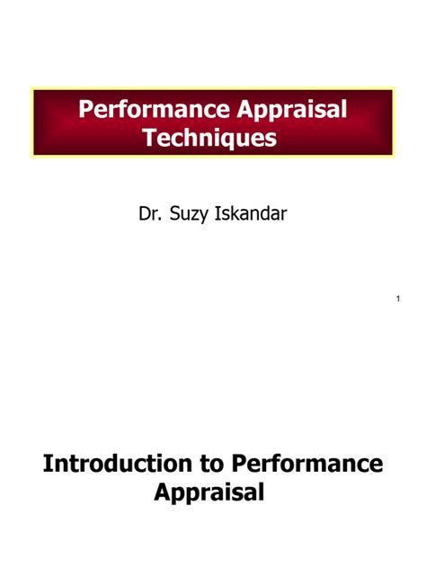 presentation performance appraisal techniques pdf performance