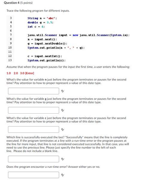 solved question 4 5 points trace the following program for