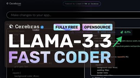 cerebras llama 3 3 coder generate apps in less than 1 second super fast ai coder youtube