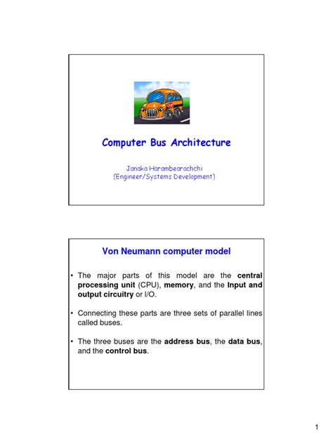 Computer Bus Architecture Von Neumann Computer Model Pdf Usb