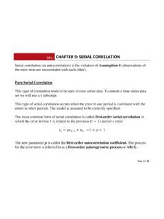 CHAPTER SERIAL CORRELATION Chapter Serial Correlation Pdf PDF PRO