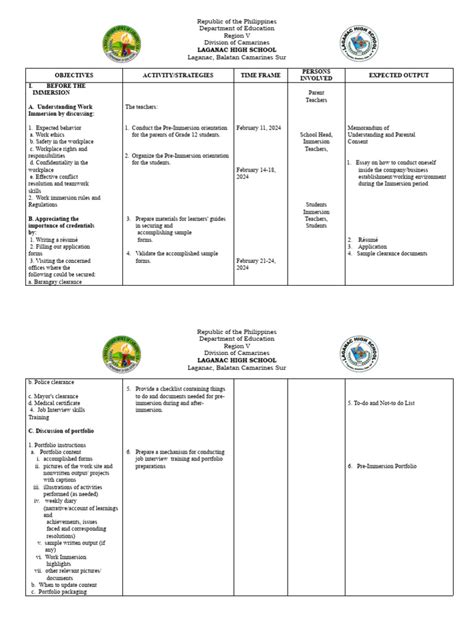 Immersion Plan Pdf Teachers Behavior Modification