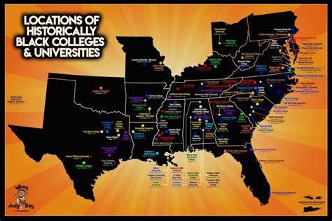 Hbcu Locations 16x24 Map Hbcu Schools Hbcu Location Map