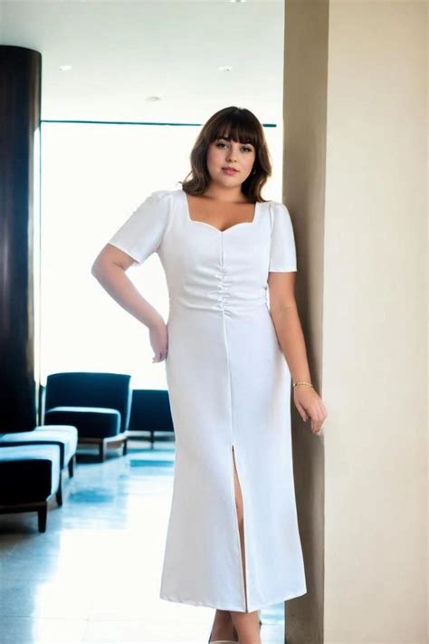 Elle Plus Size White Dress Hello Curve