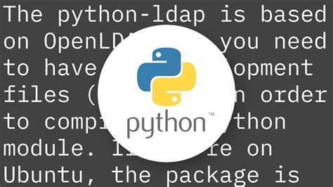 I Cant Install Python Ldap Youtube