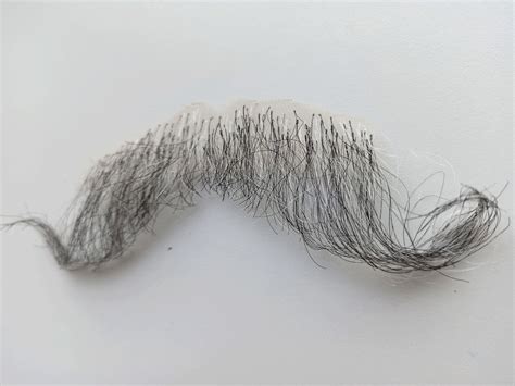 Realistic Fake Black And Gray Mustache Full Handmade Theater Accessory Etsy