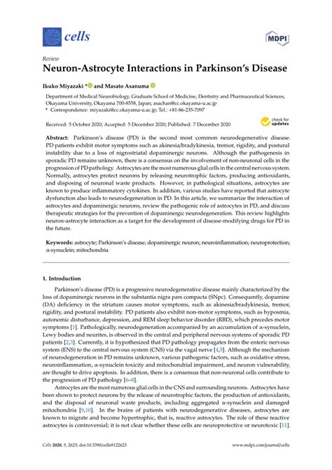 pdf neuron astrocyte interactions in parkinson s disease