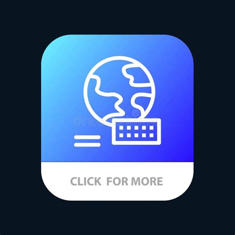World Globe Marketing Mobile App Button Android And Ios Line Version