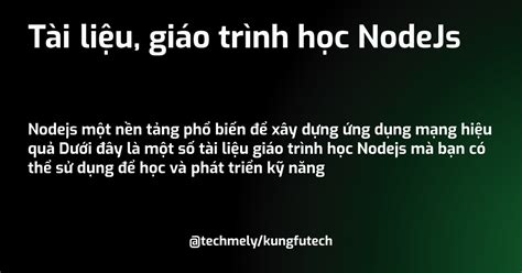Tài Liệu Giáo Trình Học Nodejs