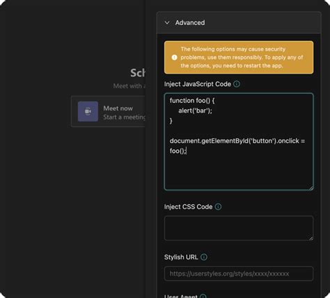 Javascript And Css Injection Rambox Workspace Simplifier