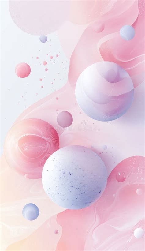 Abstract Shapes And Spheres In Pastel Colors Creating A Dreamy And