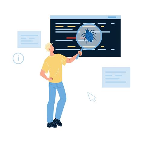 Software Testing Program On Bug And Errors Vector 8355555 Vector Art At