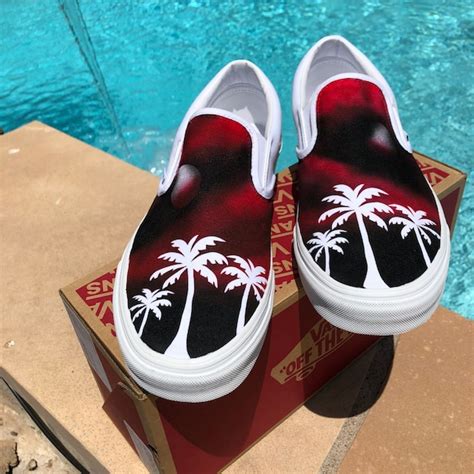 Custom Vans Slip Ons Etsy