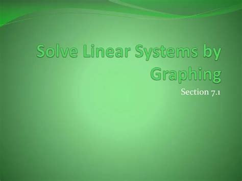 PPT Solve Linear Systems By Graphing PowerPoint Presentation Free Download ID