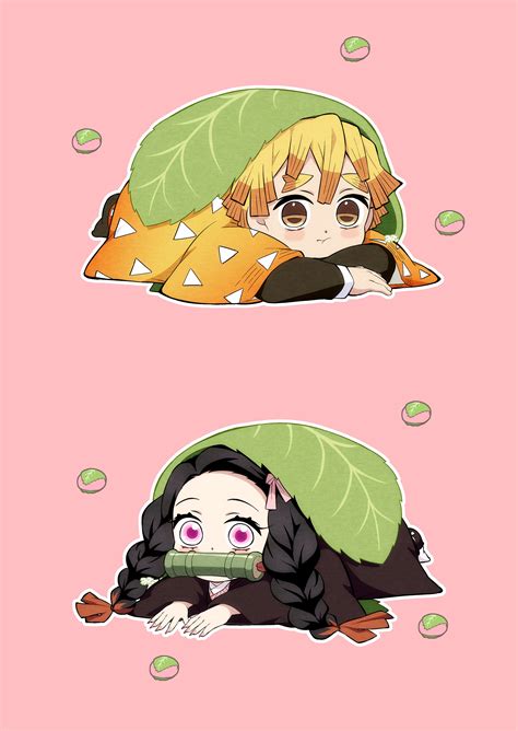 Kamado Nezuko And Agatsuma Zenitsu Kimetsu No Yaiba Drawn By Pori