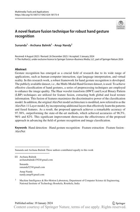 A Novel Feature Fusion Technique For Robust Hand Gesture Recognition