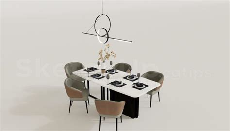 14429 Free Sketchup Dining Table Model Download Sketchup Models For