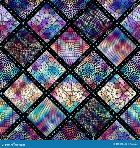 Vector Seamlesstile Mosaic Pattern Ceramic Tiles Background Vector Pattern Stock Illustration