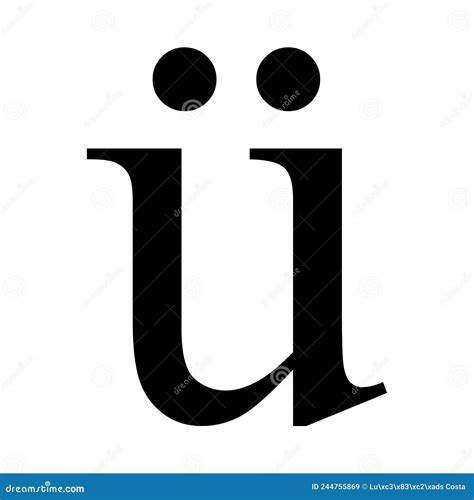 Small Latin Letter U With Diaeresis Stock Vector Illustration Of Drawn Retro