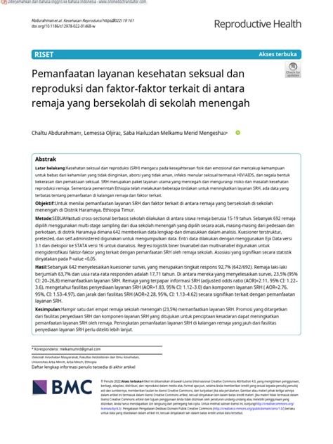 Sexual And Reproductive Health Services Utilization And Associaed Factors Among Adolescents