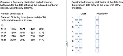 Solved Construct A Frequency Distribution And A Frequency Chegg