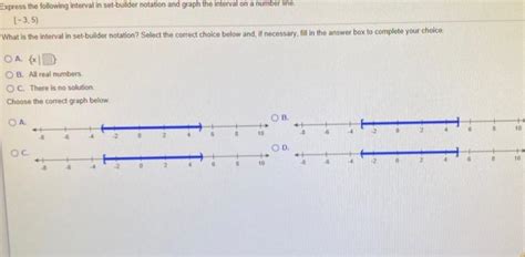 Solved Express The Following Interval In Set Builder