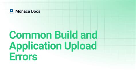 Common Build And Application Upload Errors Monaca Docs
