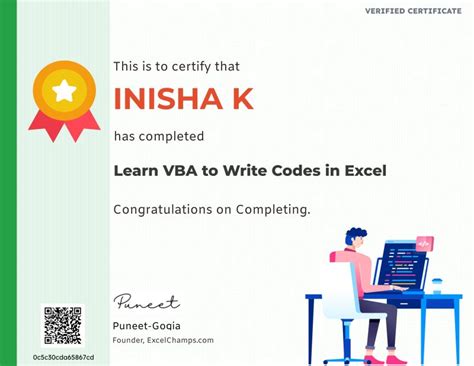 Inisha K On Linkedin Vbaexcel Excelchamps