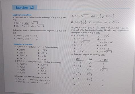 Solved Exercises 12 Algebraic Combinations In Exercises 1