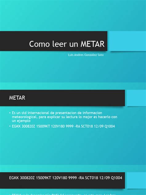 Como Leer Un Metar Pdf Niebla Altímetro