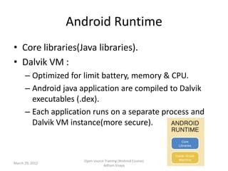 Session 1 android overview | PPTX | Operating Systems | Computer Software and Applications