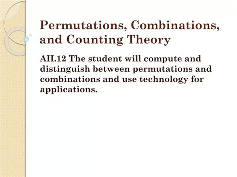 PPT Permutations Combinations And Counting Theory PowerPoint Presentation ID